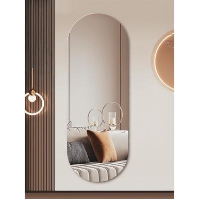 家用防爆免打孔自粘全身镜高清银镜轻奢镜子无框壁挂全身镜全身镜