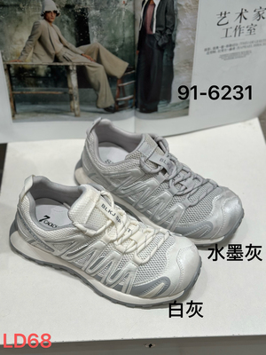 七彩青春2026新款欧州站时尚圆头厚底女休闲鞋91-6231