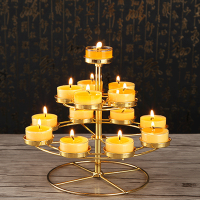 速发圆灯佛具品教用佛七星酥油通座 莲花台供佛供灯架 酥油灯