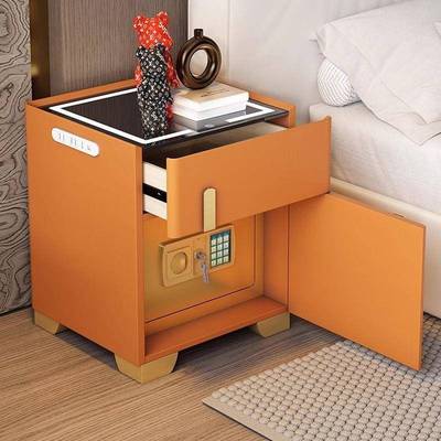 床头柜保险约柜简现多能卧室无功线收纳80513充电保代险箱