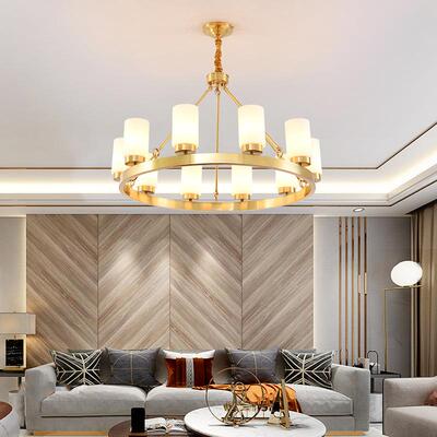 网美式奢吊20707灯轻客厅全铜卧室餐厅灯饰简约现气代大乡村铜灯