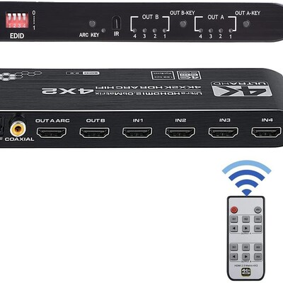 HDMI2.0矩阵4进2出4K60HzARC