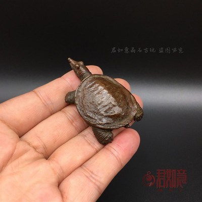 实心铜小甲鱼摆件铜仿真迷你可爱小甲鱼元鱼老鳖铜手把件乌龟茶宠