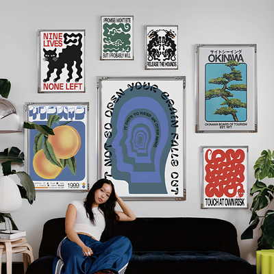 中古风海报Okinawa客厅装饰画小红书同款小众艺术高级感轻奢挂画