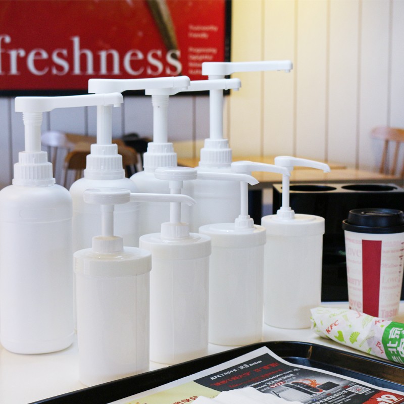 手压式压汁壶炼乳浓稠果酱糖浆定量瓶糖压瓶大号奶茶店Z果糖按压