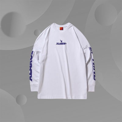 李宁XLARGE联名长袖T恤男女圆领宽松纯棉针织卫衣运动服ATLN243