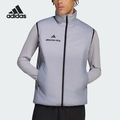 Adidas阿迪达斯正品MERCEDES-AMG男户外徒步耐磨拉链马甲KW4368