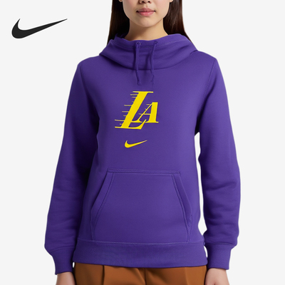 Nike/耐克正品女士字母印花漏斗颈连帽运动卫衣DZ0392-504