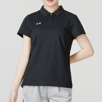 UA/安德玛正品2025新款女士翻领运动舒适短袖POLO衫23500510-001