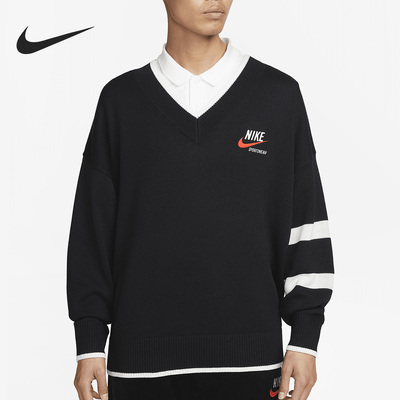 Nike/耐克正品春季新款男子复古休闲针织V领卫衣DX0009-010
