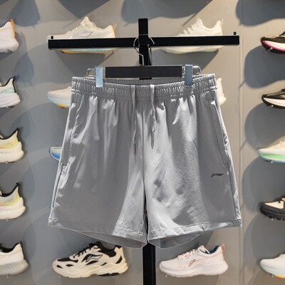 李宁正品健身系列男子速干凉爽透气运动训练直筒短裤AKSW430-1