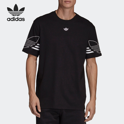 Adidas/阿迪达斯正品三叶草男士圆领透气宽松运动短袖DU8145