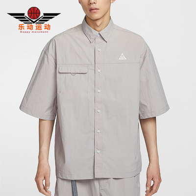Nike/耐克正品2025夏季款男士宽松翻领经典梭织衬衫HJ2884-009