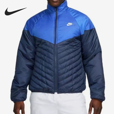 Nike/耐克正品2026春季款男士日常立领保暖拼接棉服FB8196-410