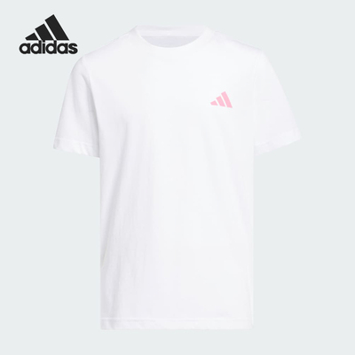 Adidas/阿迪达斯正品图案印花大童圆领日常通勤短袖T恤JY5828
