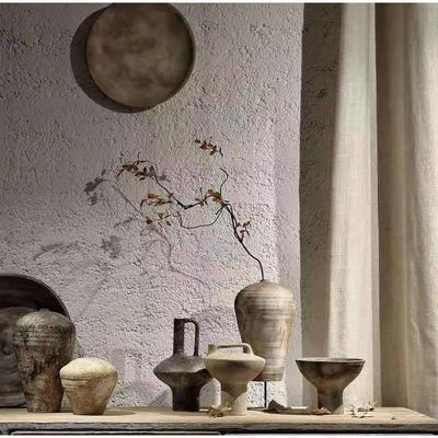 中式侘寂风禅意提壶花瓶摆件自然风复古做旧粗陶日式民宿茶几陶罐