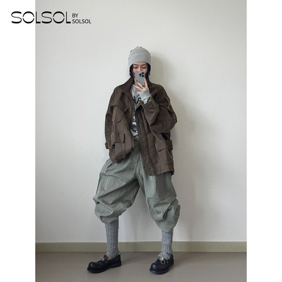 OPEN YY 设计师品牌 25早秋新品 褶裥休闲工装裤 SOLSOL