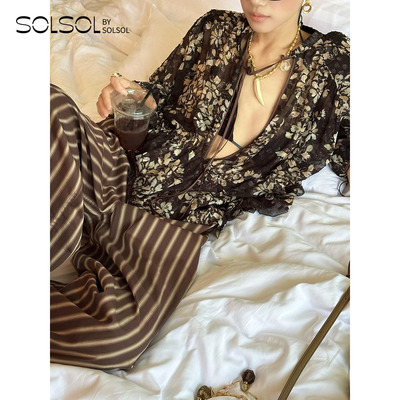 JACQUESWEI腰部抽褶真丝衬衫