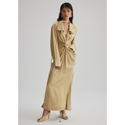 YINGPEI 设计师品牌 25春夏新品 腰部扭结荡领连衣裙  SOLSOL