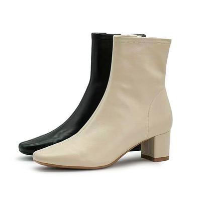 【宁儿宠粉专享】“玉簪凉”法式粗跟方头通勤短靴51270