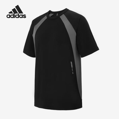 Adidas/阿迪达斯正品2025夏季款男士拼接宽松休闲短袖KB5981