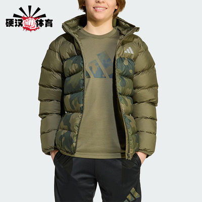 Adidas/阿迪达斯正品2025大童印花反光运动保暖休闲棉服JL7398