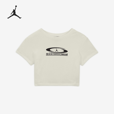 Nike/耐克正品JORDAN女士半截袖圆领印花针织短袖FQ7806-133