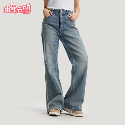 Adidas/阿迪达斯正品三叶草女士运动新年款水洗牛仔长裤KT3173