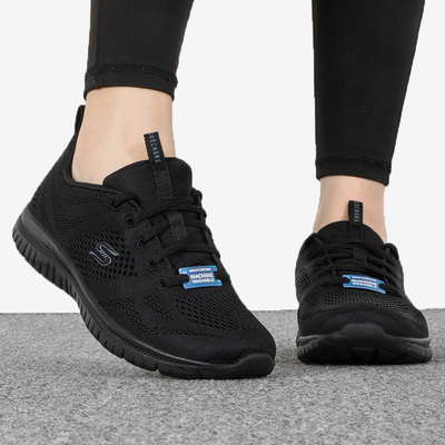 Skechers斯凯奇正品Virtue女子休闲透气缓震轻便跑步鞋104412-BBK