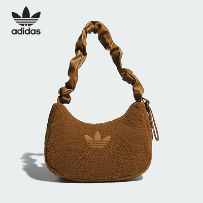 Adidas/阿迪达斯正品三叶草女士休闲仿羊羔绒运动拎包KT0858