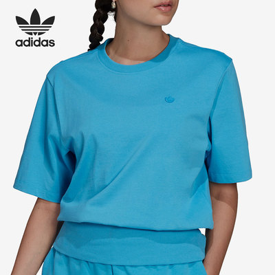 Adidas/阿迪达斯正品三叶草TEE 女子休闲运动短袖T恤 HC7077