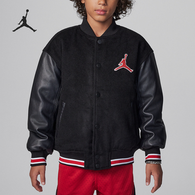 Nike/耐克正品JORDAN大童梭织拼接宽松保暖外套HQ7063-010