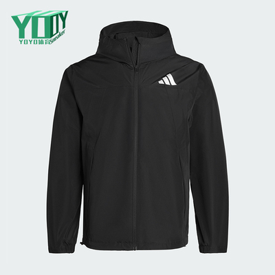 Adidas/阿迪达斯正品WOVENJACKET新款男女经典黑色夹克外套IB7052