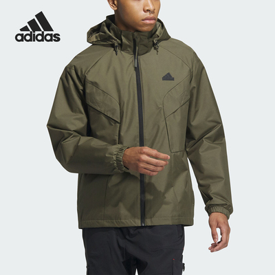 Adidas/阿迪达斯正品冬季新款男子保暖梭织连帽外套IS0451