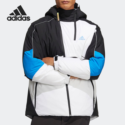 Adidas/阿迪达斯正品冬季男子拼接运动保暖连帽羽绒服HC0280