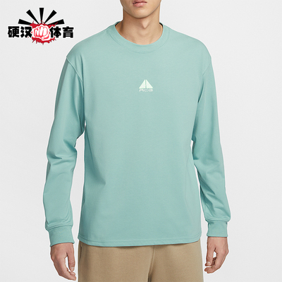 耐克男士刺绣圆领针织长袖T恤