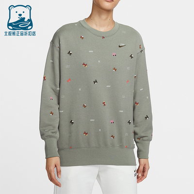Nike/耐克正品2025冬季款女士圆领套头经典刺绣卫衣IQ3825-276