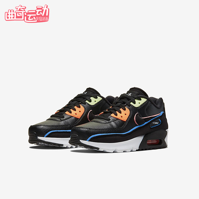 Nike/耐克正品AirMax90SE新款儿童黑色鞋跑步鞋CK4068-001