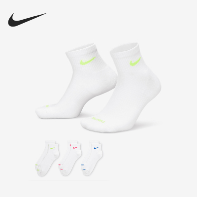 Nike/耐克正品2025新款男女轻便透气运动袜三双装SX6890-938