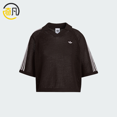 Adidas/阿迪达斯正品三叶草女士时尚针织运动POLO衫KE0198