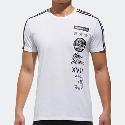 Adidas/阿迪达斯正品NEO休闲圆领男子运动透气短袖T恤CV6954