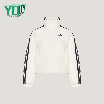 Adidas/阿迪达斯正品Dance女士防风保暖条纹长袖羽绒服KW4722