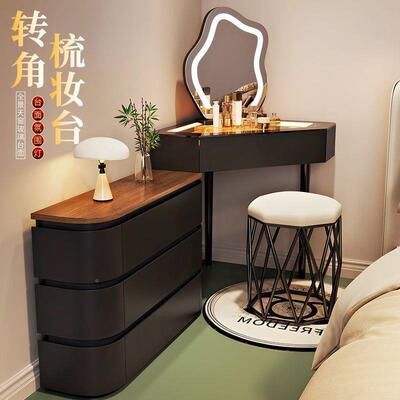 2025新款实木小户YRQ型妆转角梳台三斗柜一体家用角卧墙角化妆室