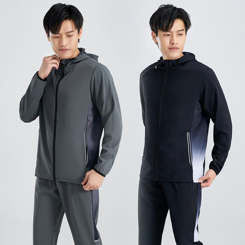 运动外套男士冬季跑步训练服秋冬长袖拉链连帽健身防风衣服速干衣