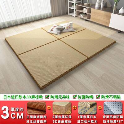 日式榻榻米子椰棕黄麻床垫塌塌米垫炕垫ltao5315电加热席垫坐地垫