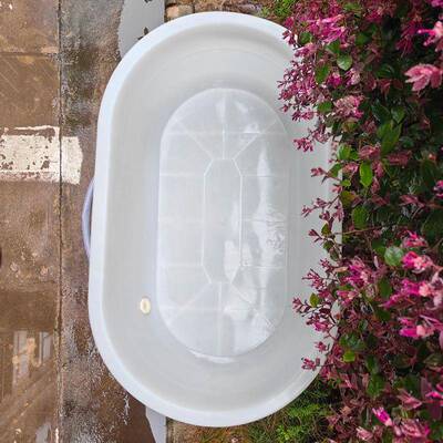 加厚NGY长成盆浴塑料盆人洗澡盆大人家用带水排椭圆浅盆卖鱼盆大