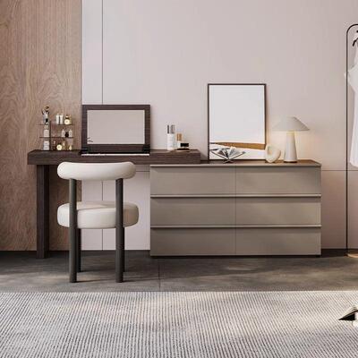 实木卧床尾收HY00044纳EN级F翻盖体梳妆台斗柜一梳妆台镜子隐翻室