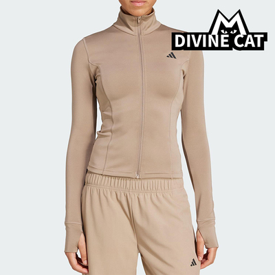 Adidas/阿迪达斯正品2025女士简约半高领健身运动修身外套JW2815