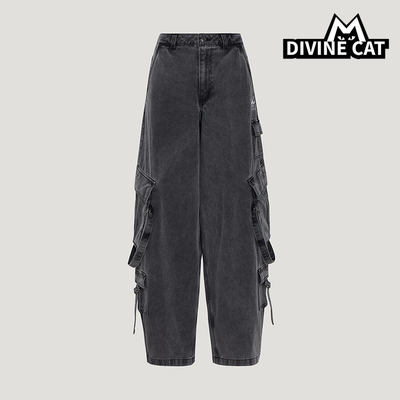 Adidas/阿迪达斯正品三叶草女士多口袋工装经典牛仔运动裤KU9535