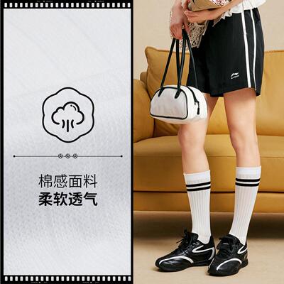 李宁正品运动生活系列女子抗菌亲肤舒适透气运动休闲长袜AWLV166